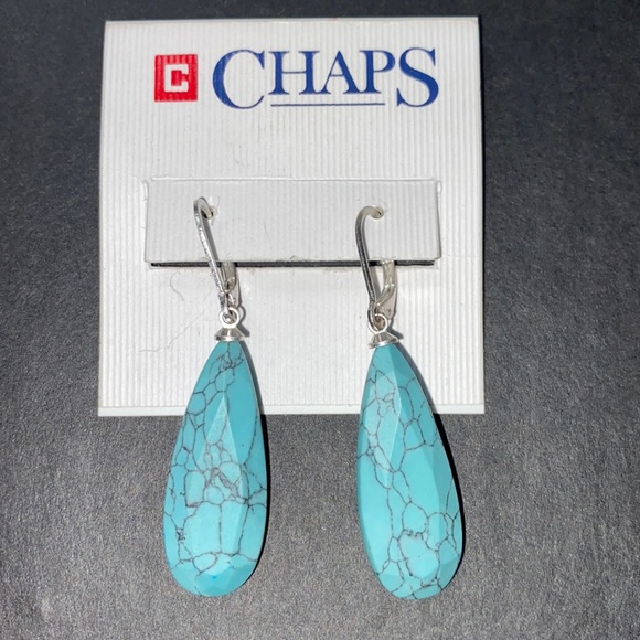 Chaps | Jewelry | New Chaps Faux Turquoise Dangle Earrings | Poshmark